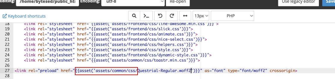 How to add custom fonts to Laravel script of Xgenious cms - xgenious